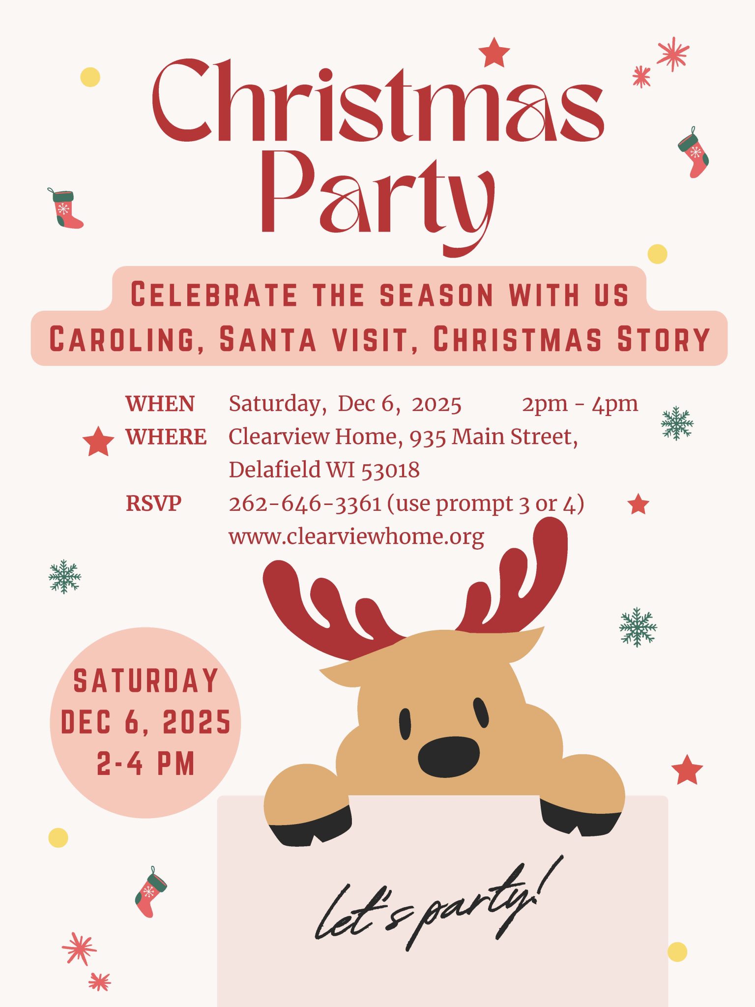 Clearview Home Events – Christmas Party 2025 – Clearview Home